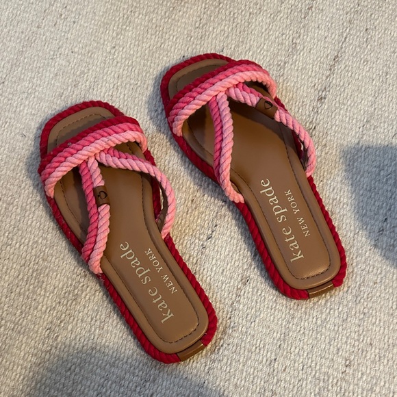 kate spade | Shoes | Kate Spade Red And Pink Rope Sandals | Poshmark